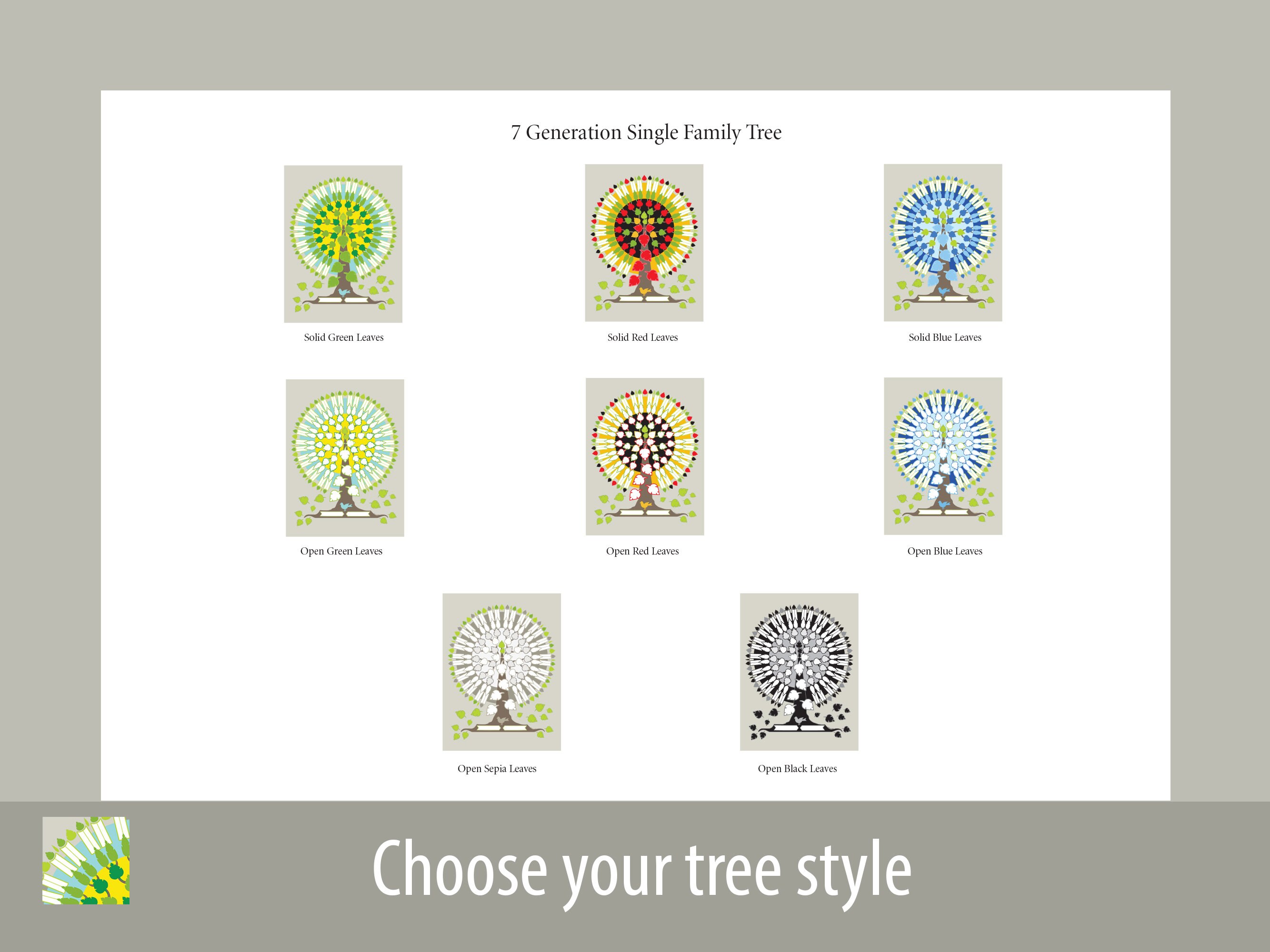 PERSONALIZED Ancestral Family Tree Custom Order up to 127 Names 7 ...