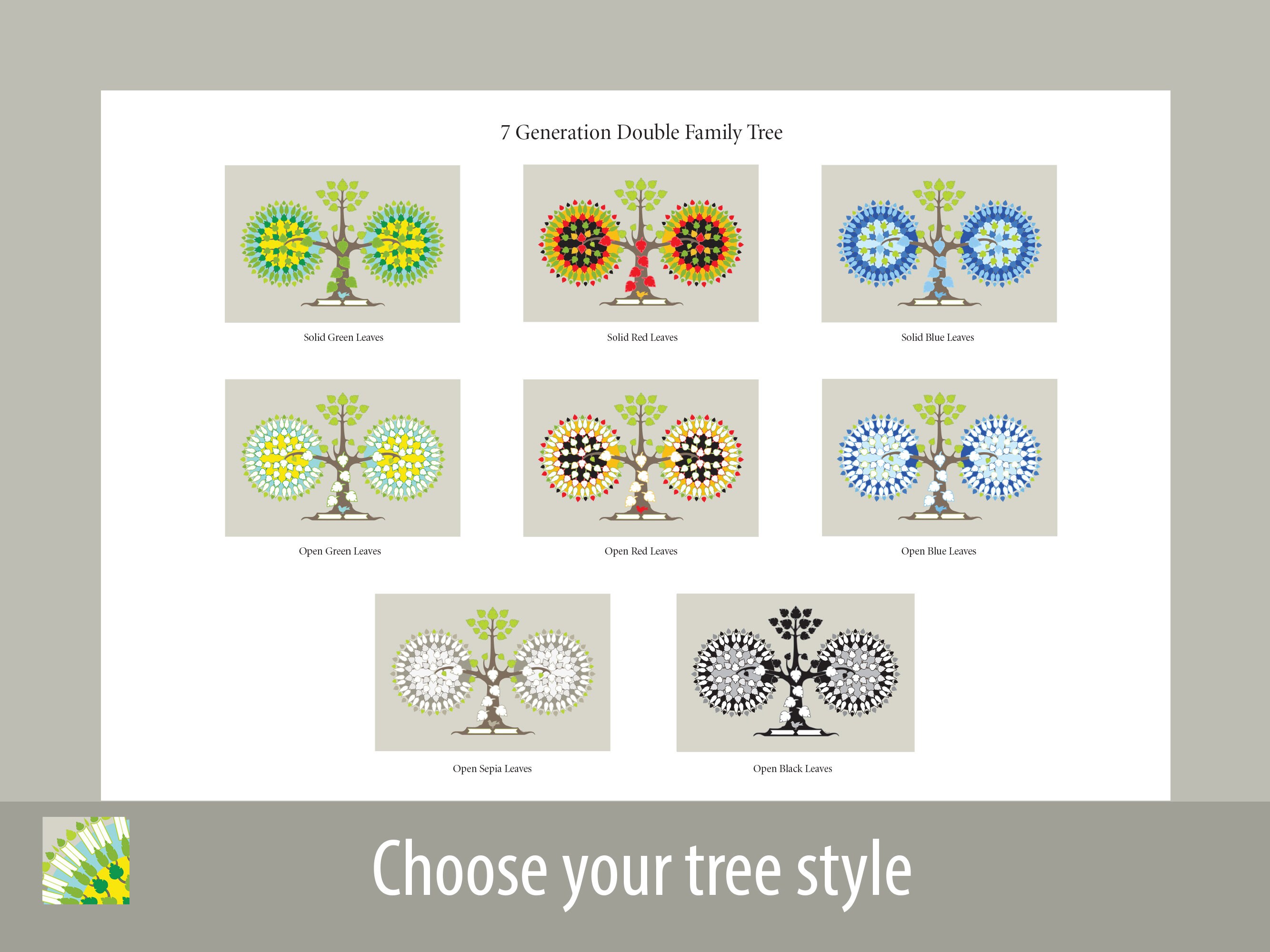 PERSONALIZED Ancestral Family Tree Custom Order up to 127 Names 7 ...