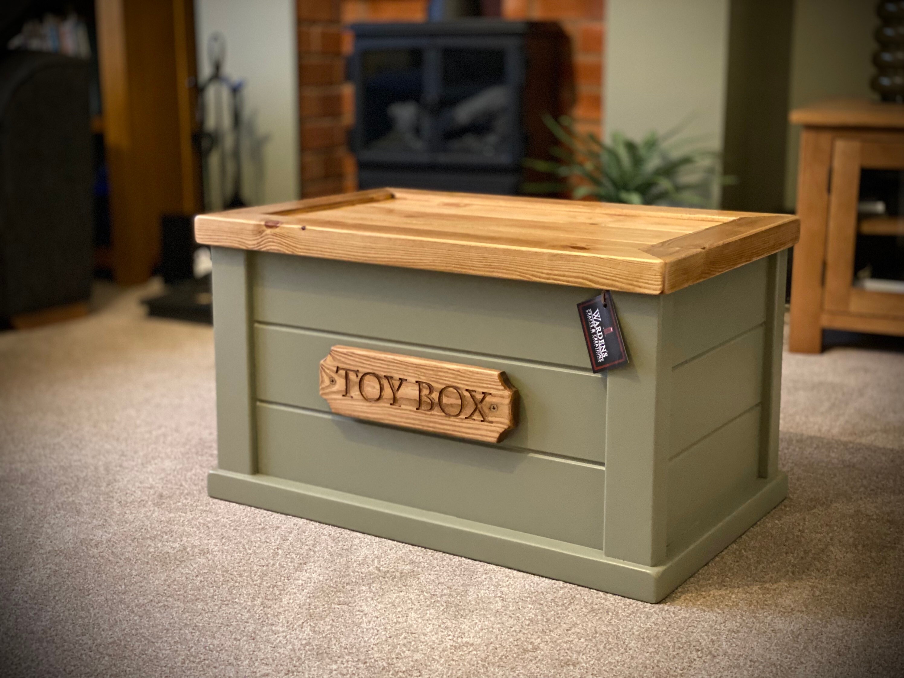 Personalised Engraved Wooden Toy Box 40 Colour Combinations | Etsy