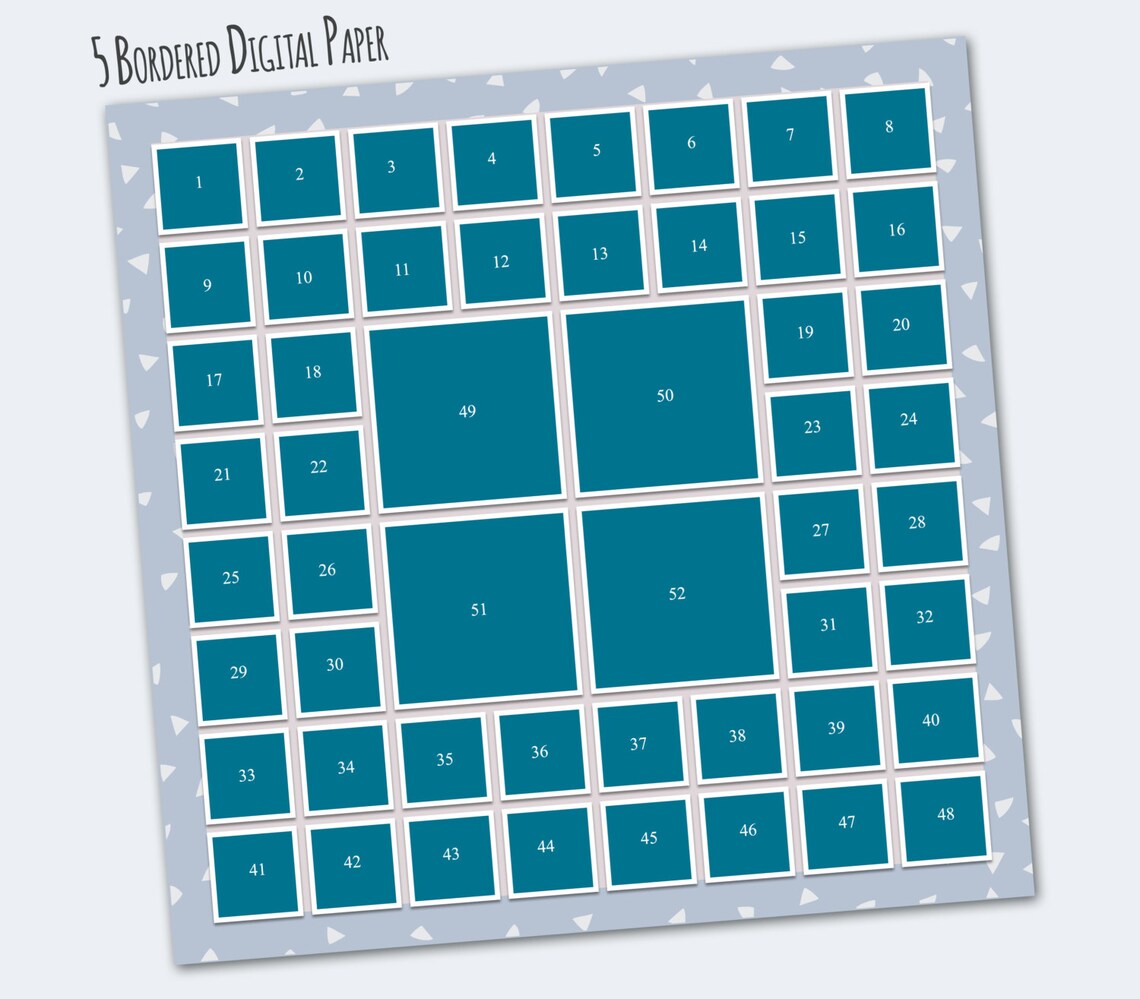 20x20 Storyboard Template, 52 Weeks Project Photo Collage/blogboard for ...