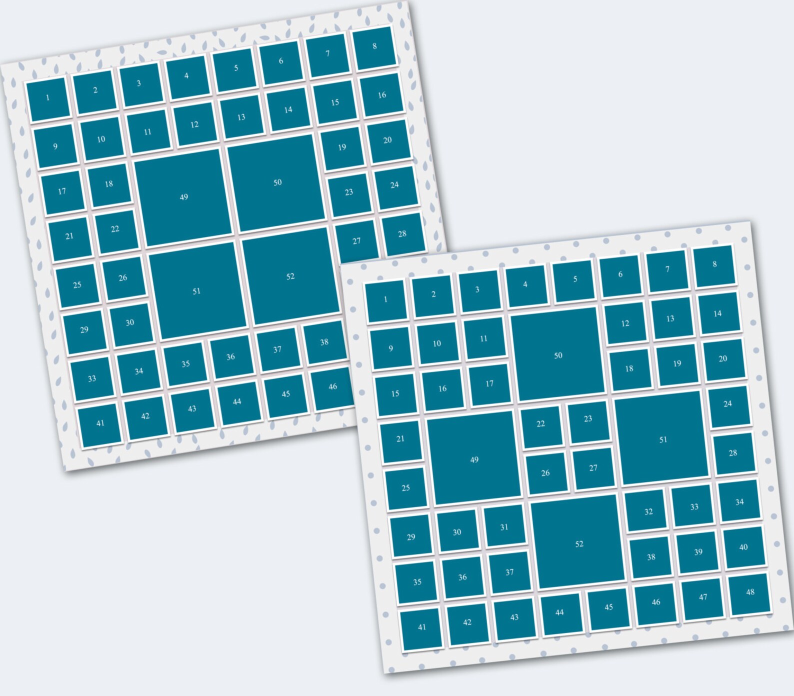 20x20 Storyboard Template, 52 Weeks Project Photo Collage/blogboard for ...