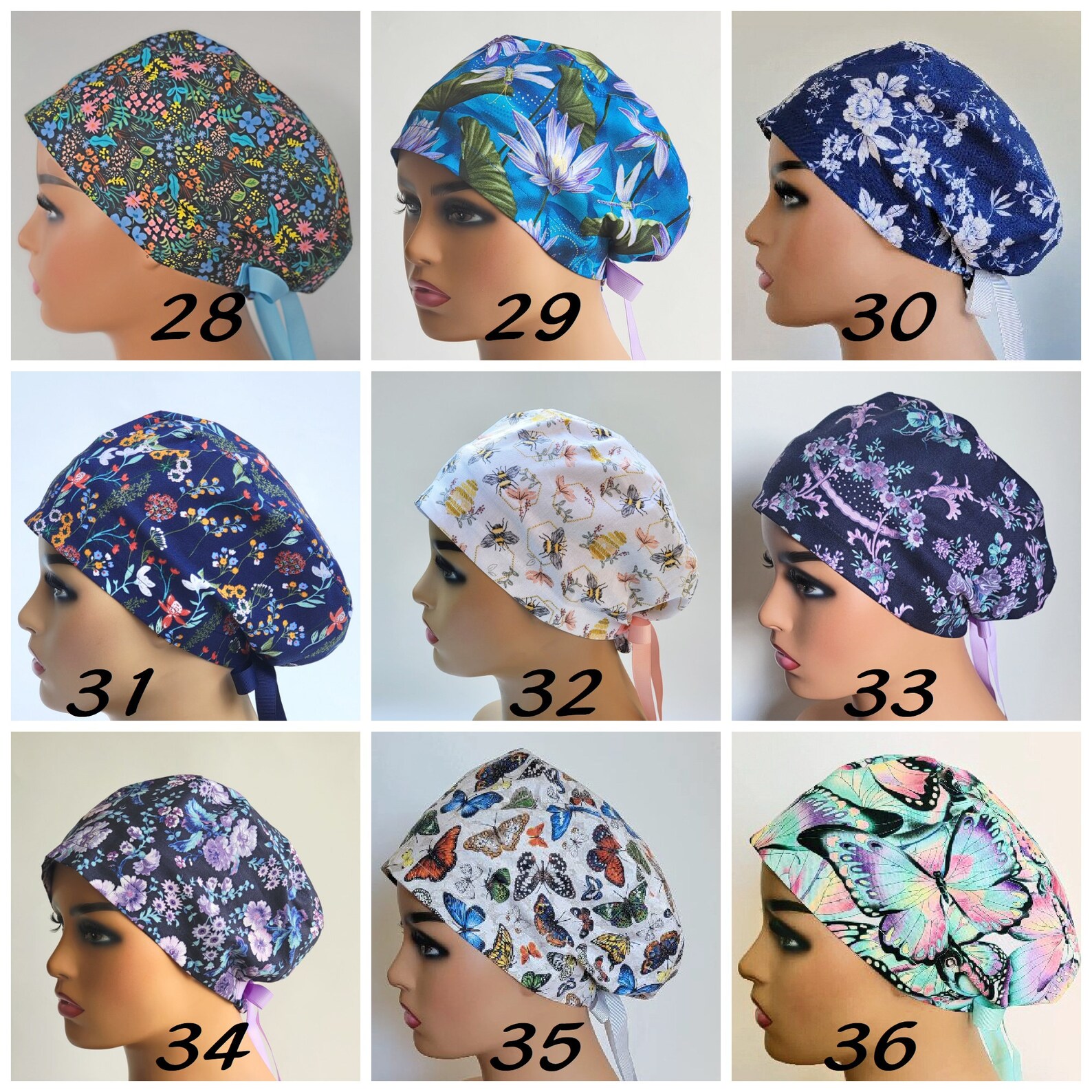 Euro Scrub Cap-scrub Surgical Cap-scrub Hat-satin Lining and Buttons ...