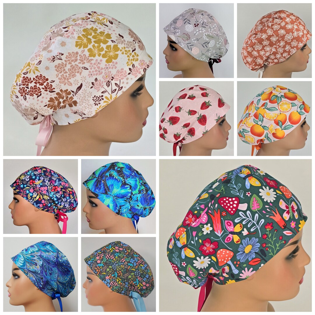 Euro Scrub Caps for Women-surgicalcap With Satin Lined Option-buy 4 Get ...
