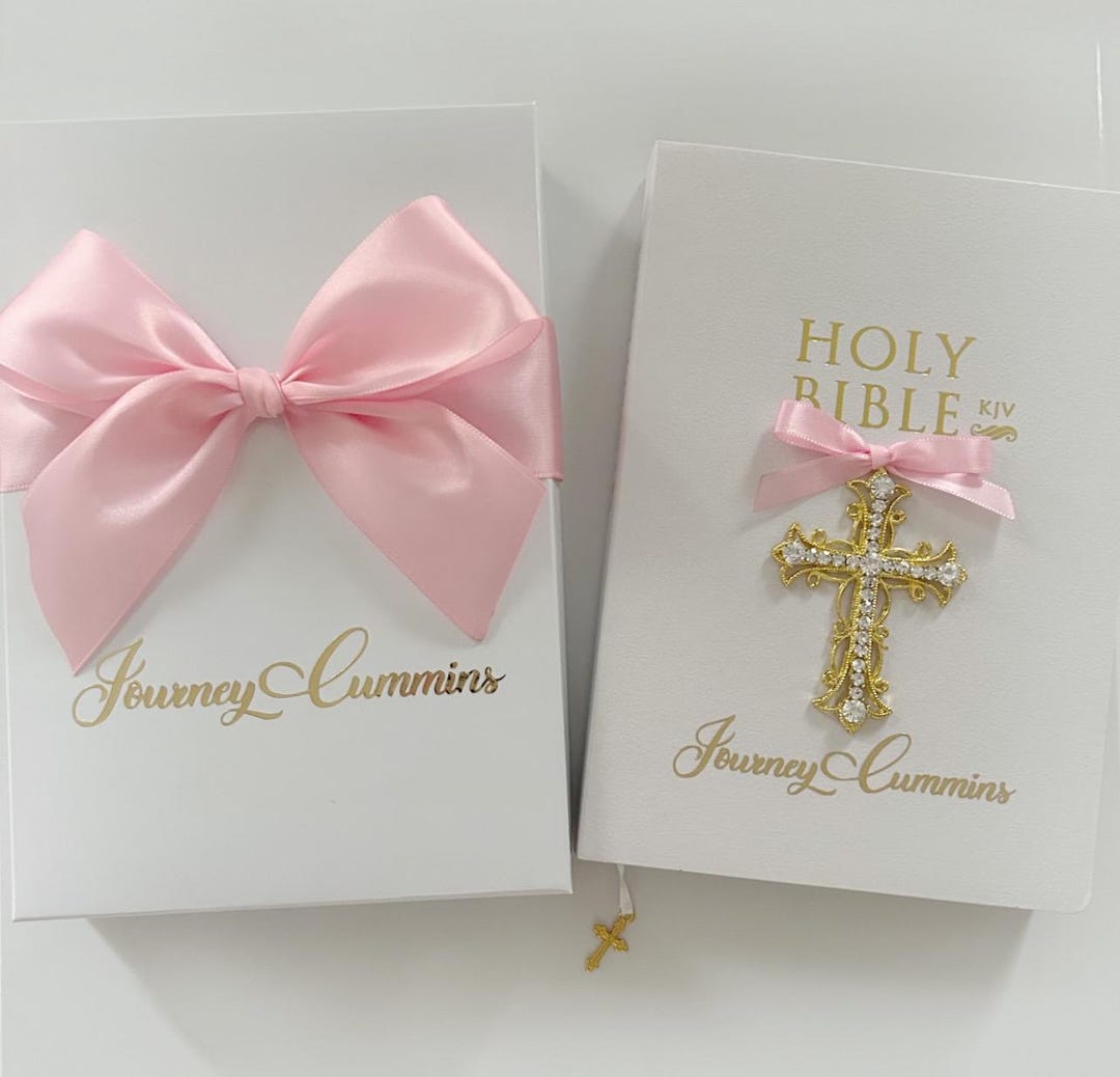 Personalized Bible With Crystal Cross and Matching Gift Box - Etsy