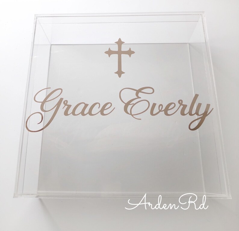 Large Acrylic Box With Custom Name and Font. Many Colors - Etsy