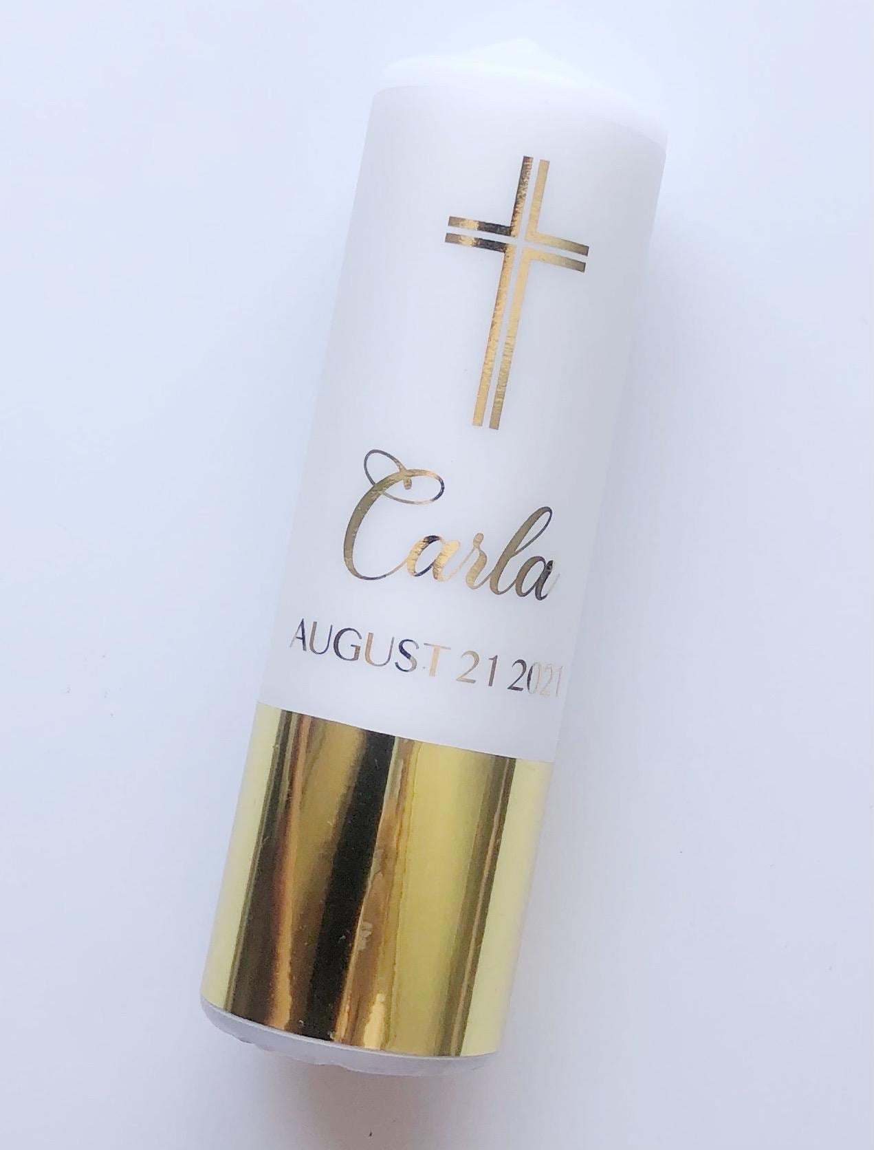 Personalized Metallic Design Pillar Candle - Etsy
