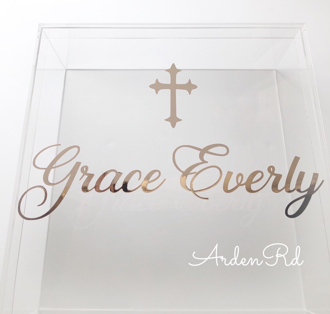 Large Acrylic Box With Custom Name and Font. Many Colors Available! - Etsy