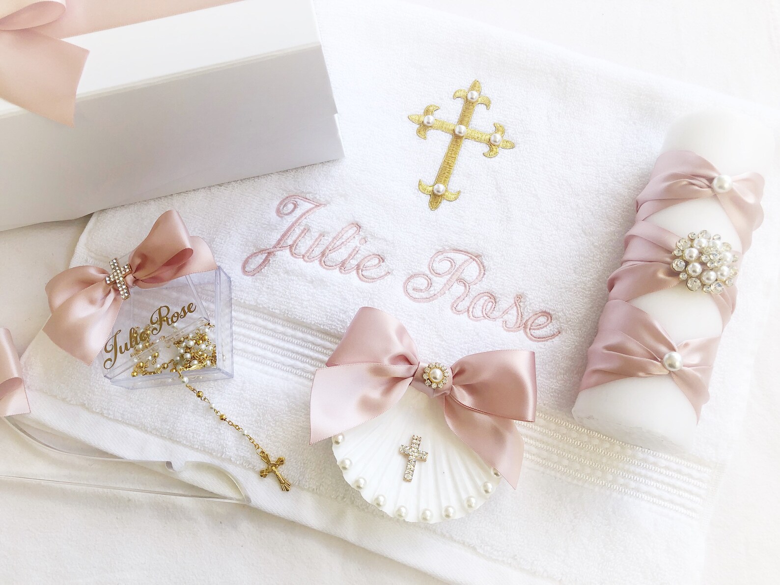 6 Piece Baptism Set. Can Be Made in Any Color Combo items - Etsy