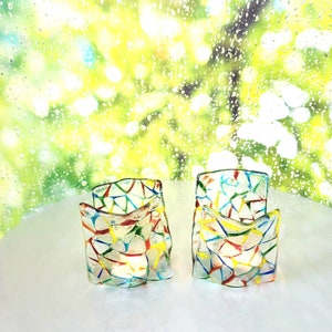 Shabbat Candle Holder, Glass Shabbat Candle Holder, Handmade in Israel ...