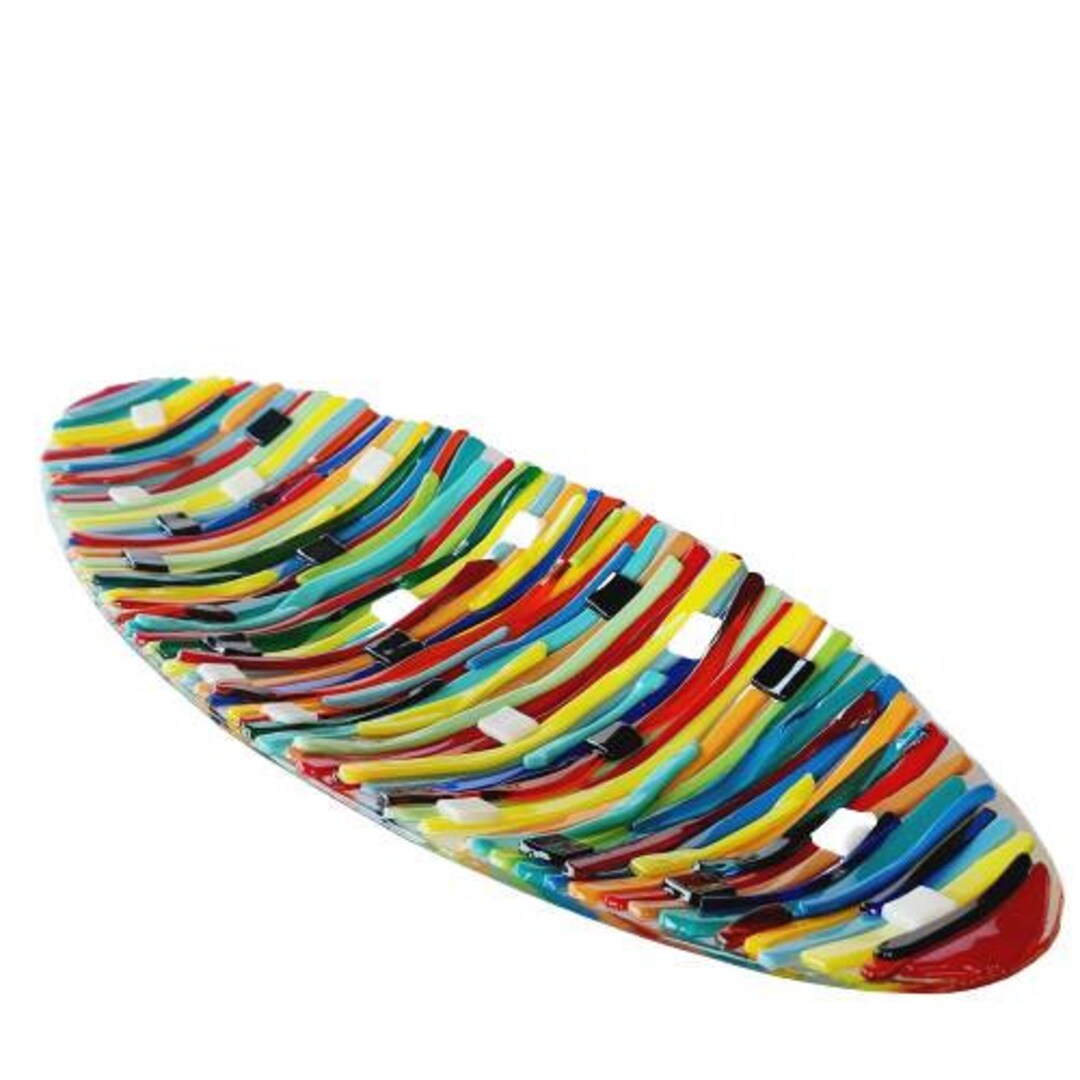 Fused Glass Platter Glass Centerpiece For Dining Table Etsy