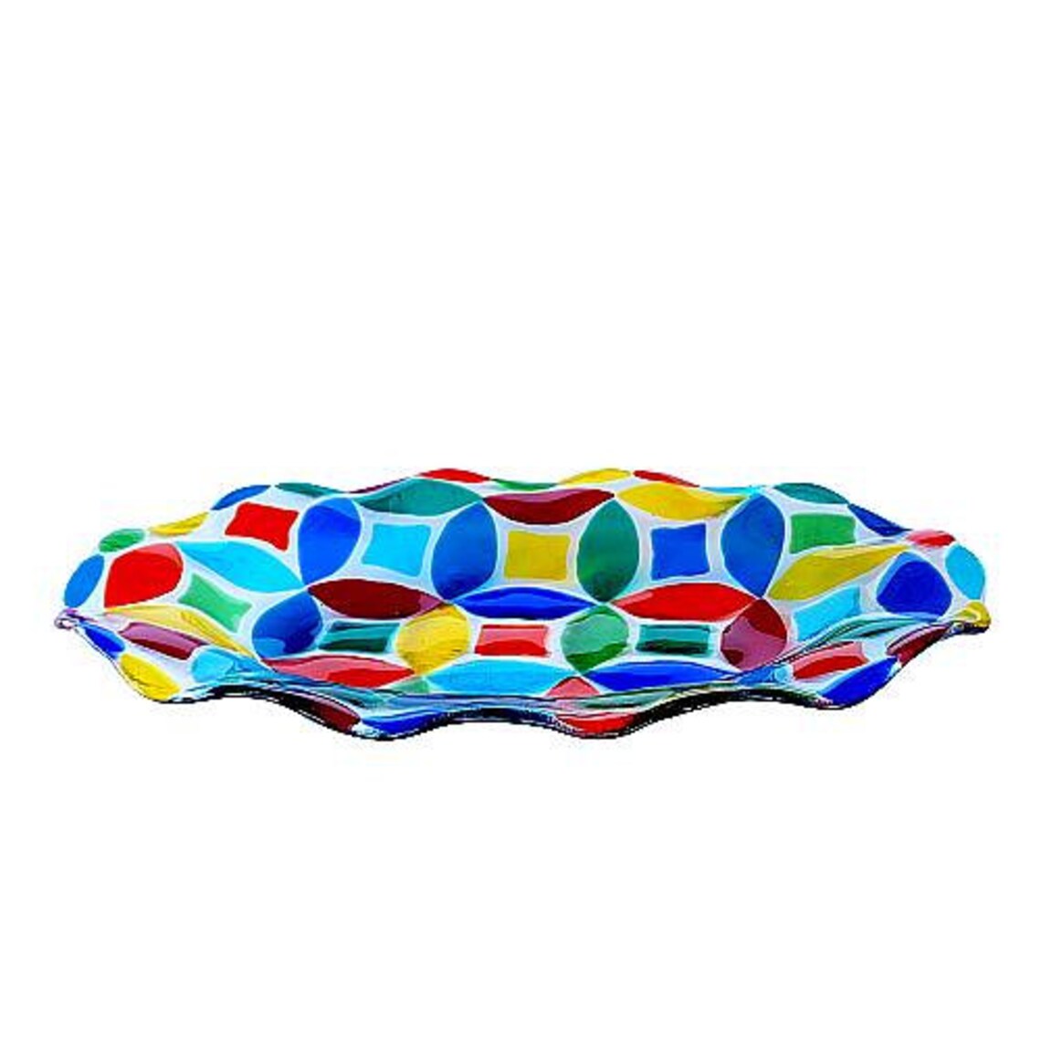 Rainbow Glass Bowl Glass Centerpiece for Dining Table - Etsy