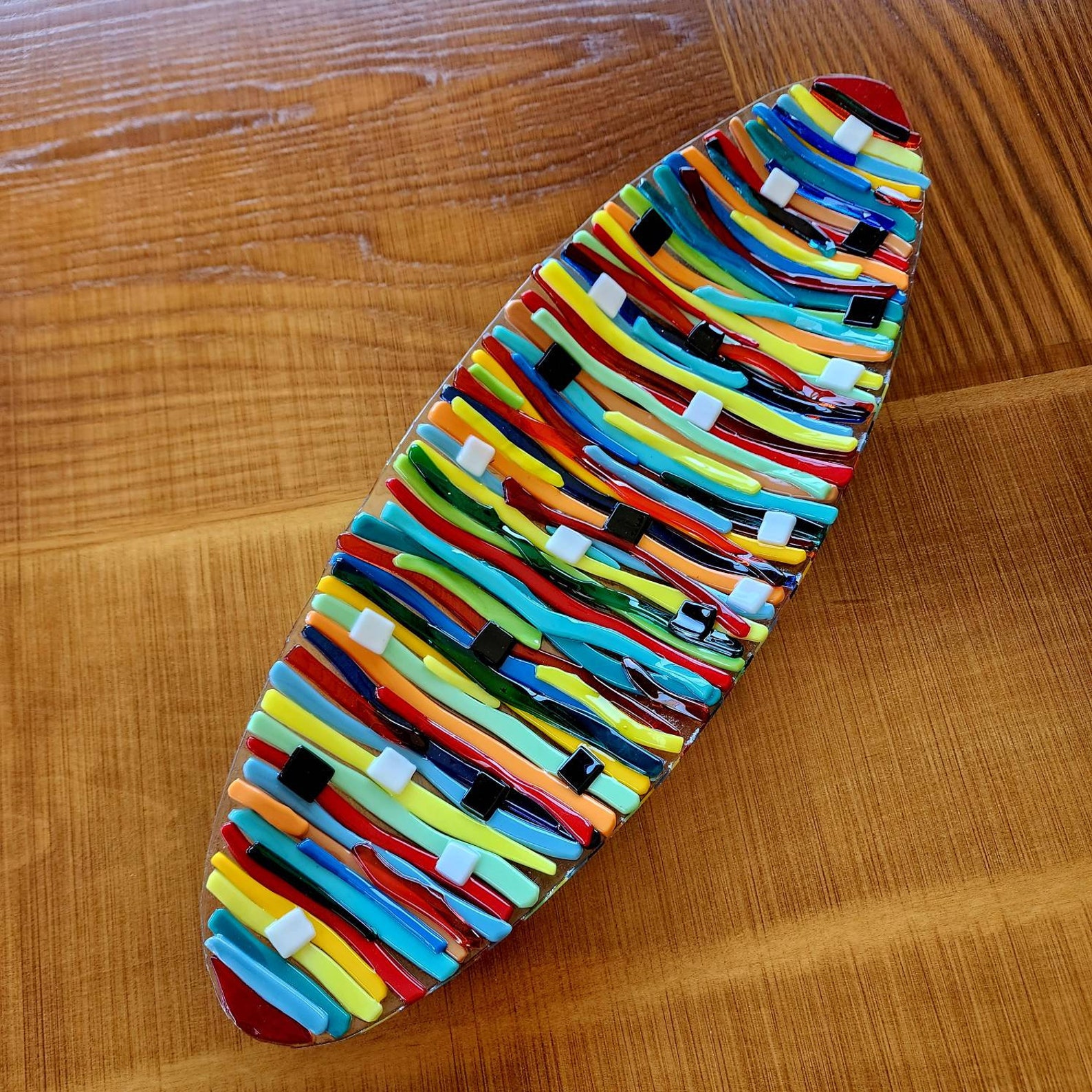 Fused Glass Platter Glass Centerpiece for Dining Table - Etsy