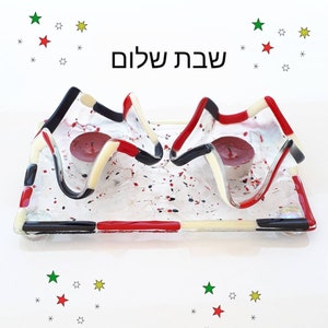 Shabbat Candles Holders and Tray , Bat Mitzvah Gift , Shabbat ...
