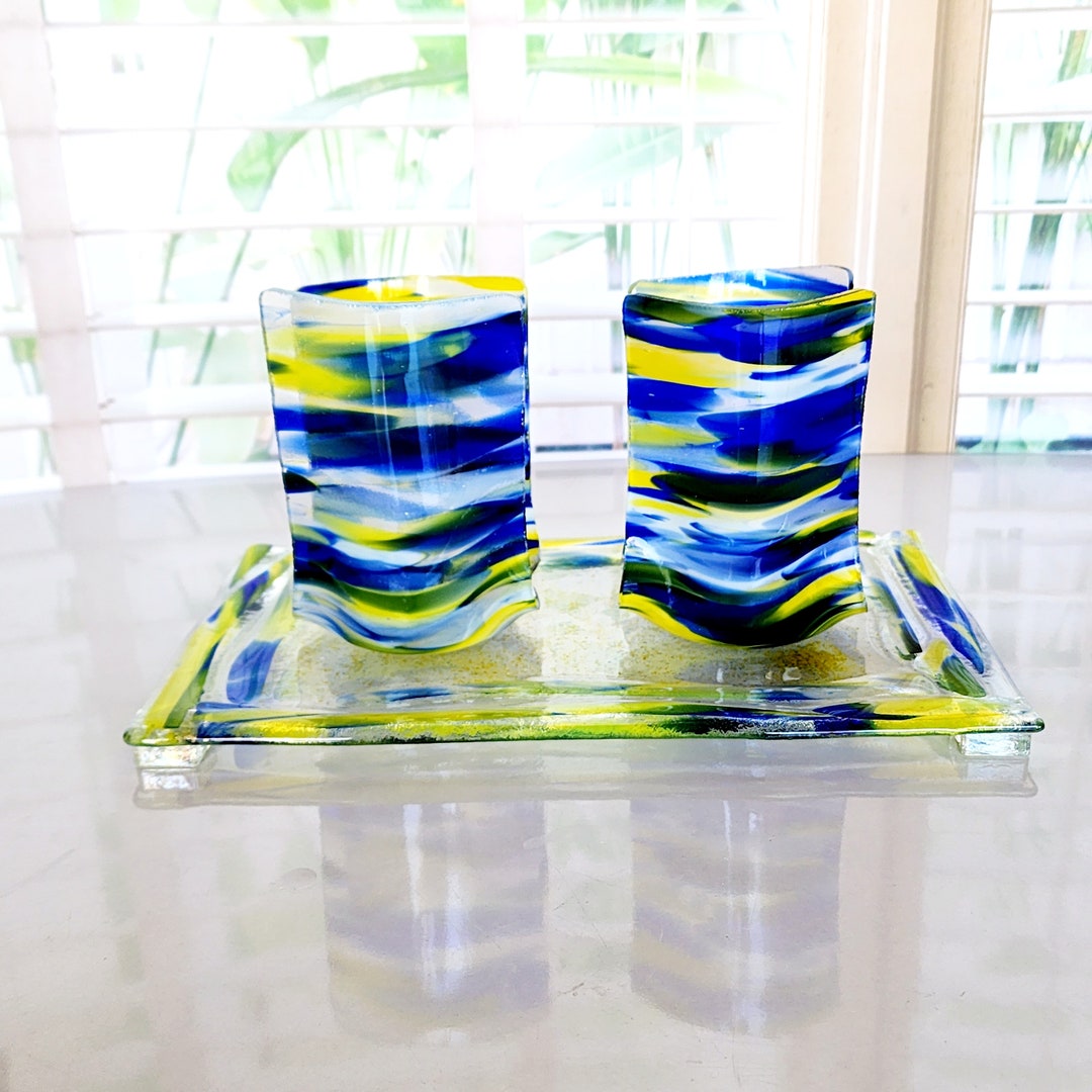 Shabbat Set of Candlestick and Tray, Made in Israel, Jewish Wedding ...