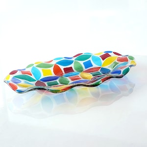 Rainbow Glass Bowl, Glass Centerpiece for Dining Table ,holidays Gift ...