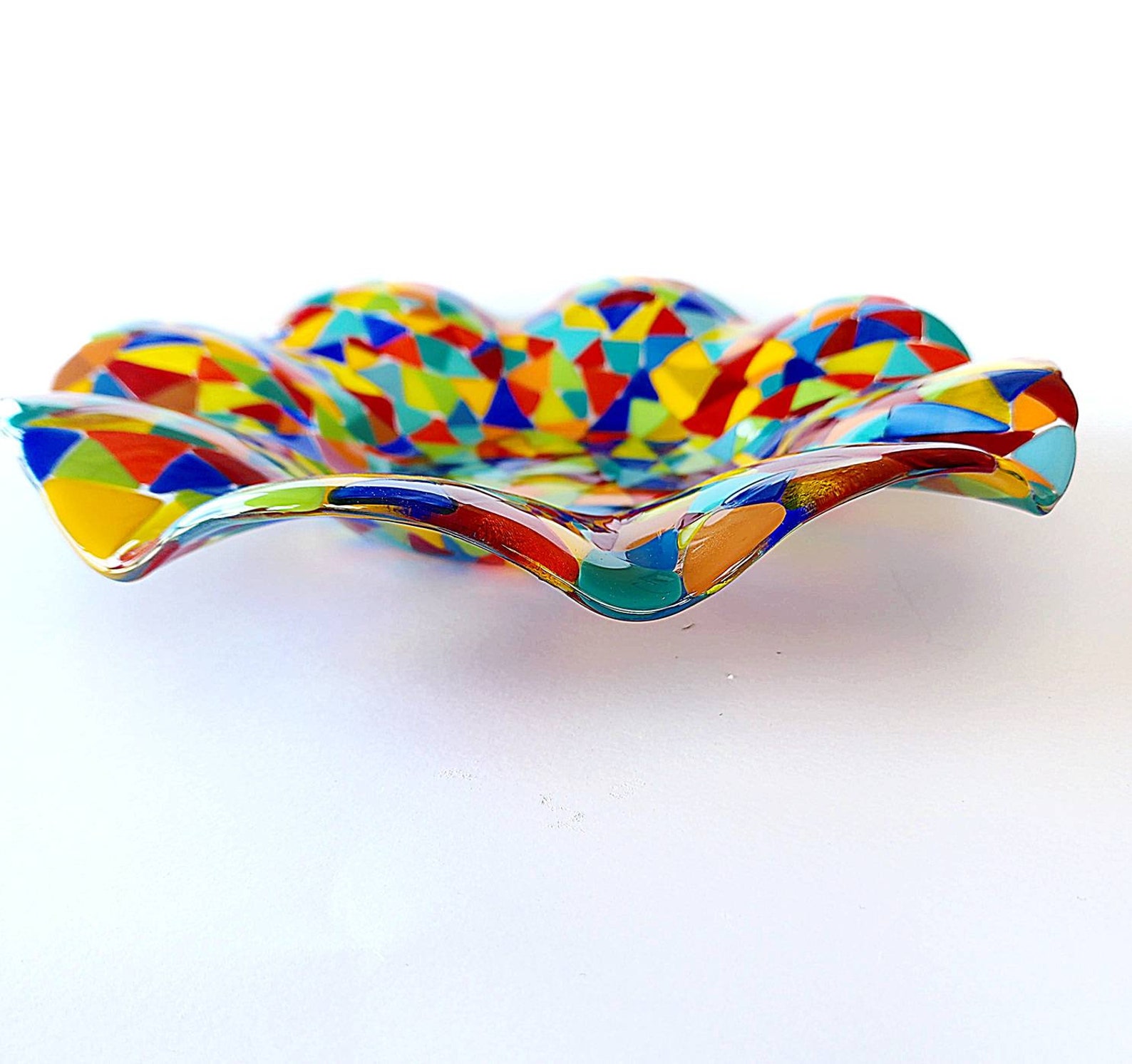 Fused Glass Rainbow Centerpiece Fused Glass Table Art - Etsy