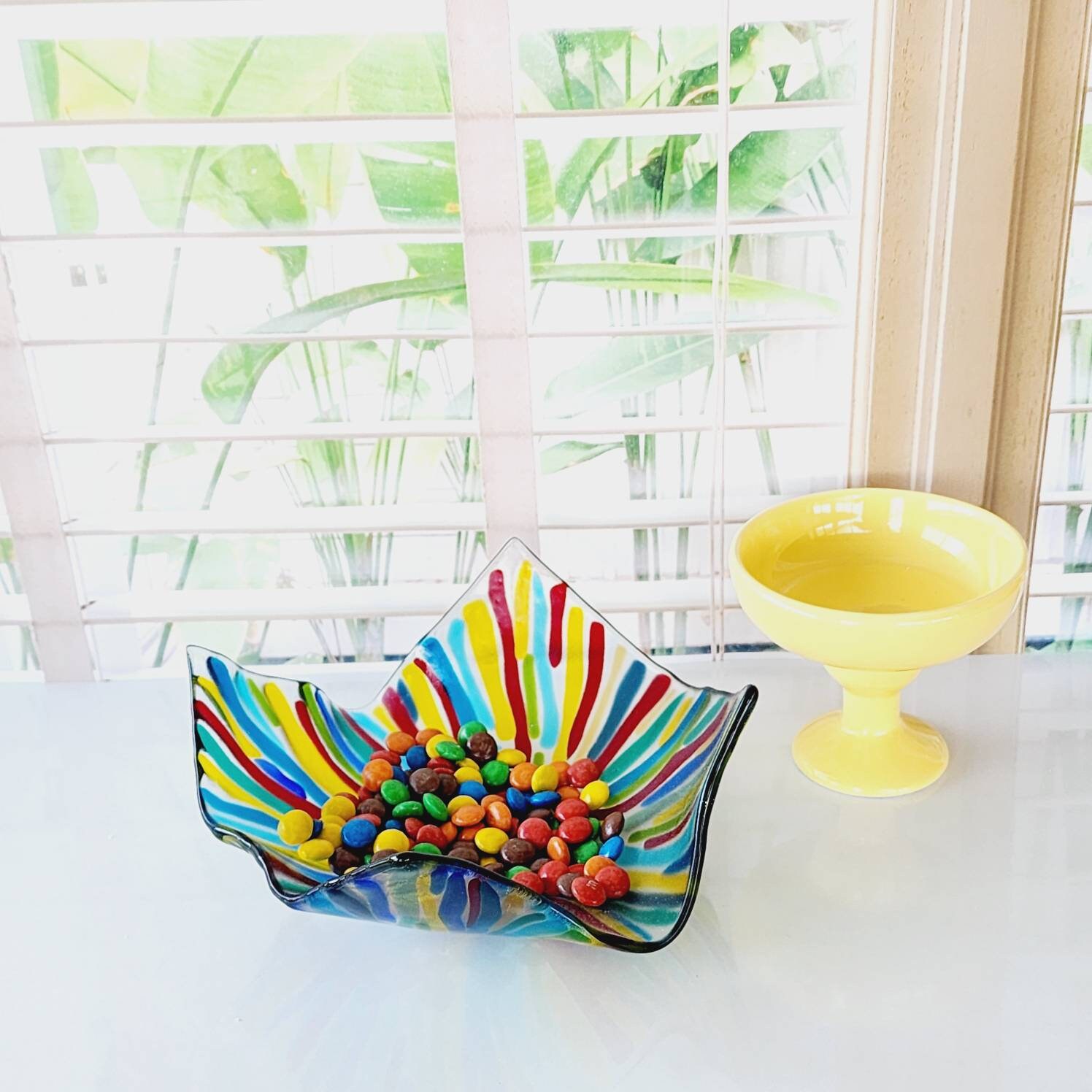 Fused Glass Art Bowl, Small Fused Glass Dish , Fused Glass Gift Idea ...