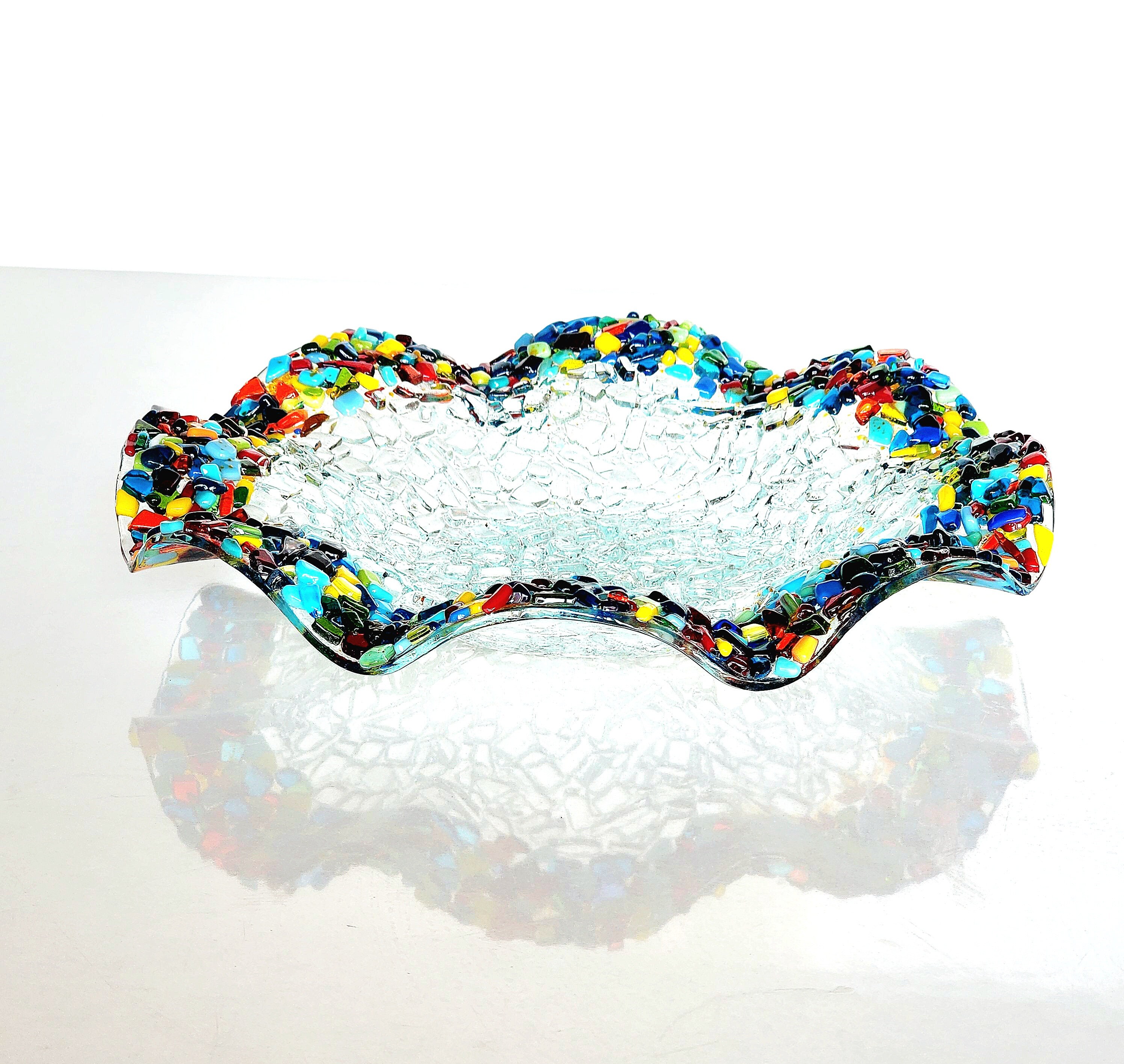 Fused Glass Bowl,glass Bowl Table Decor ,fused Glass Art ,decorative ...