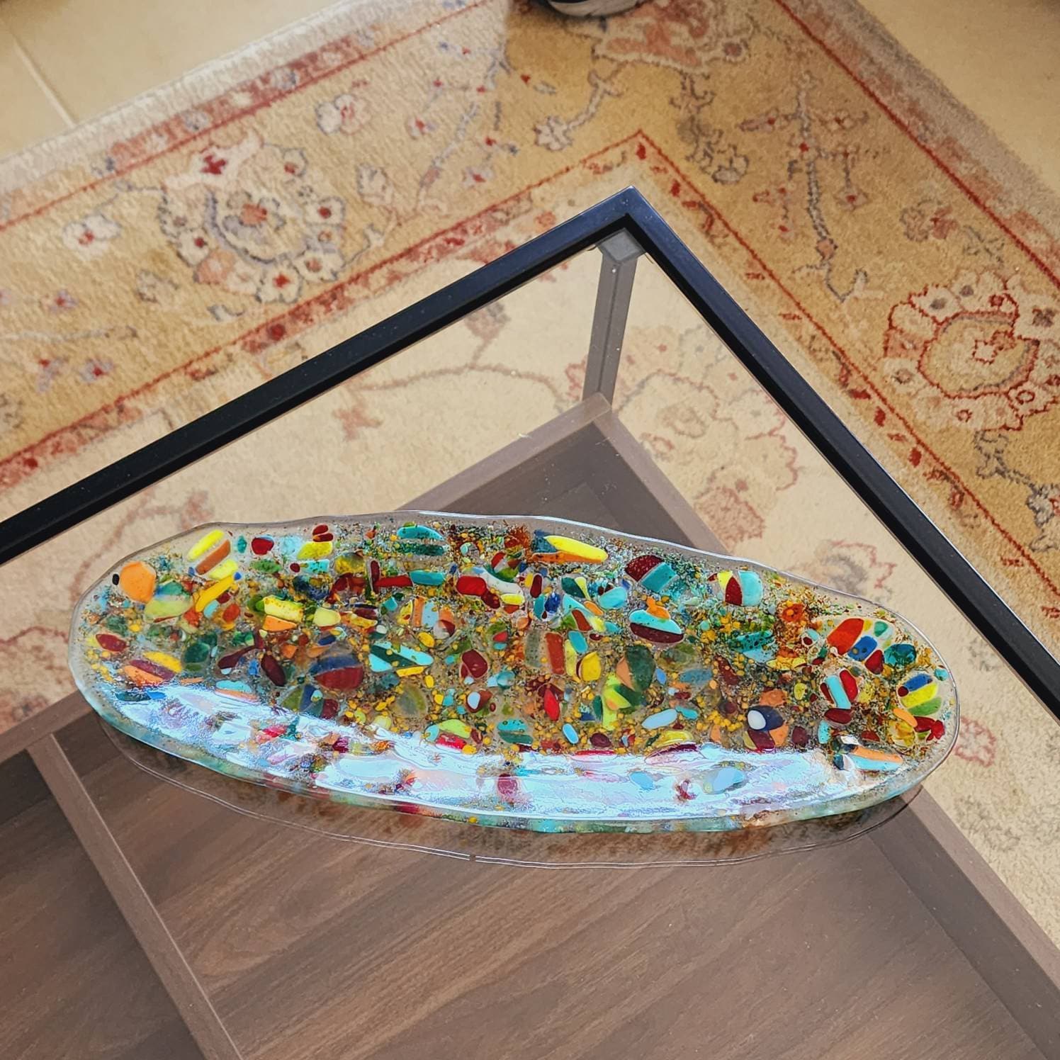 Modern Glass Table Decor Decorative Art Glass Tray Glass - Etsy
