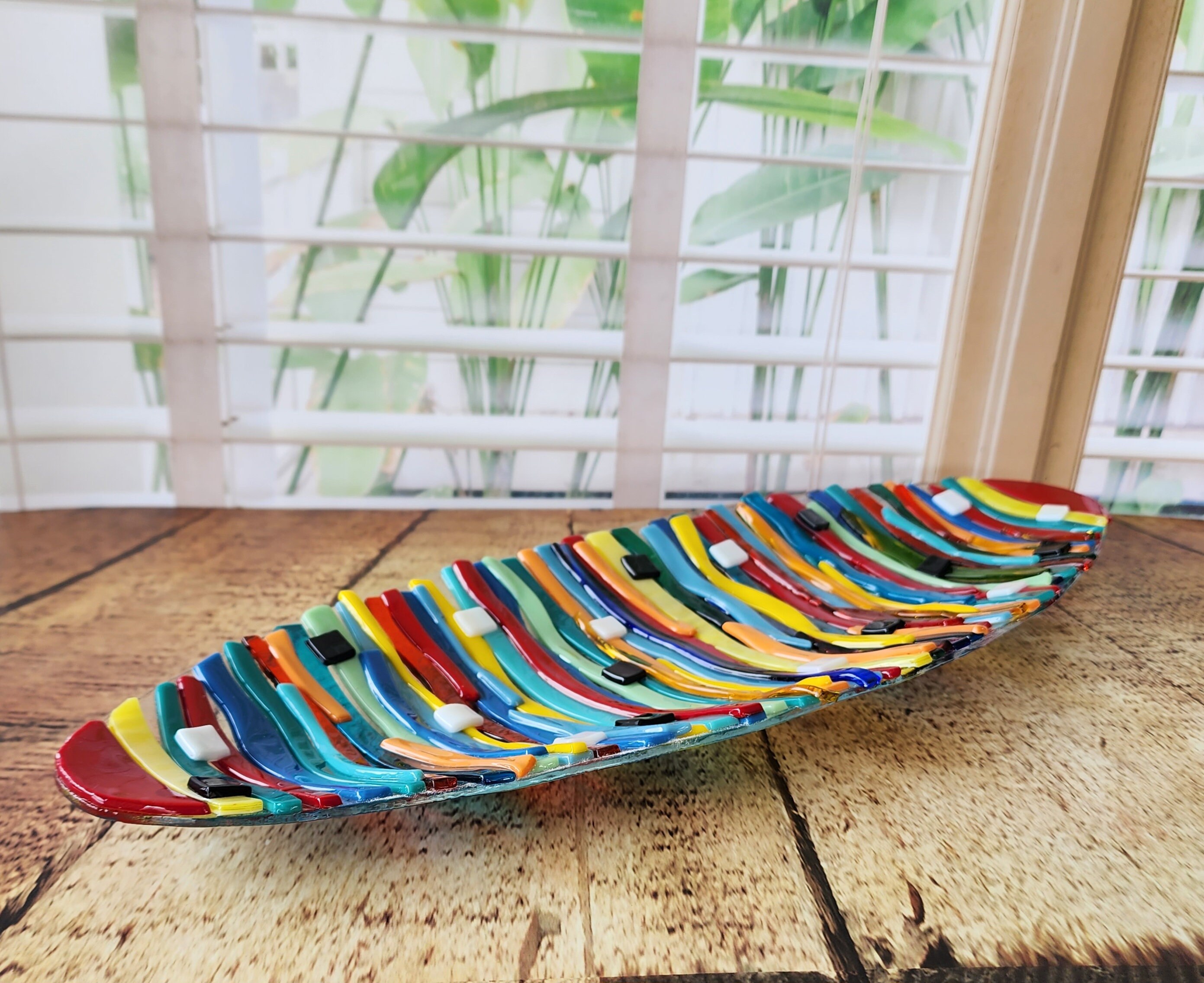Fused Glass Platter Glass Centerpiece for Dining Table - Etsy