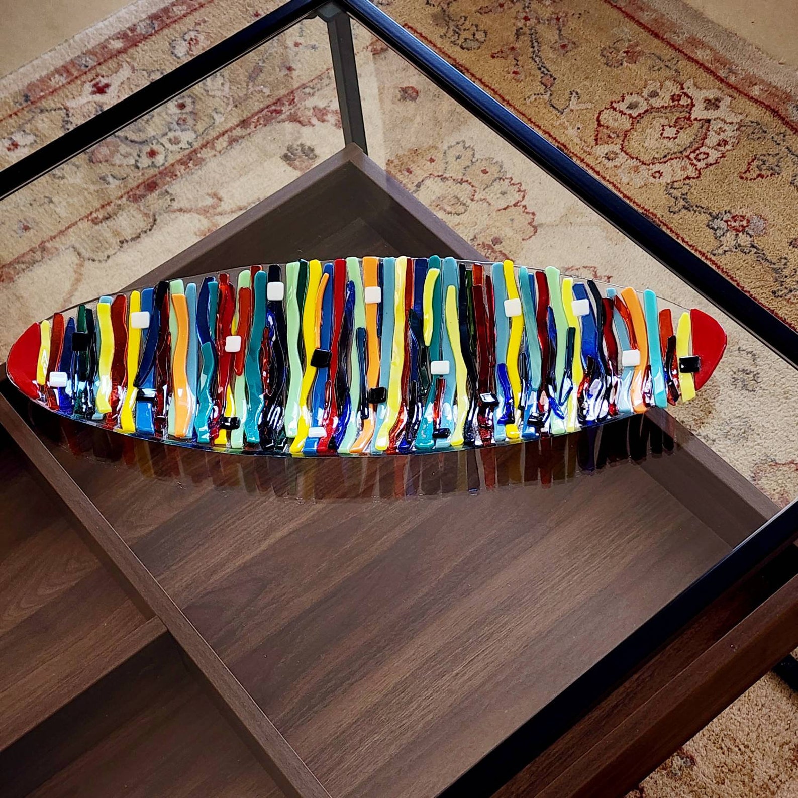 Glass Centerpiece for Dining Table Modern Art Glass Platter - Etsy