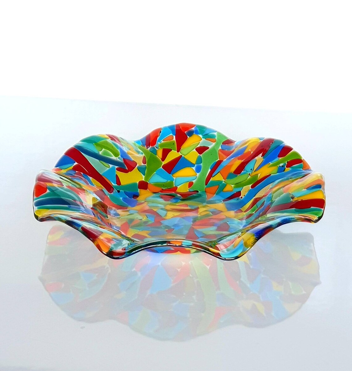 Fused Glass Rainbow Centerpiece Fused Glass Table Art - Etsy