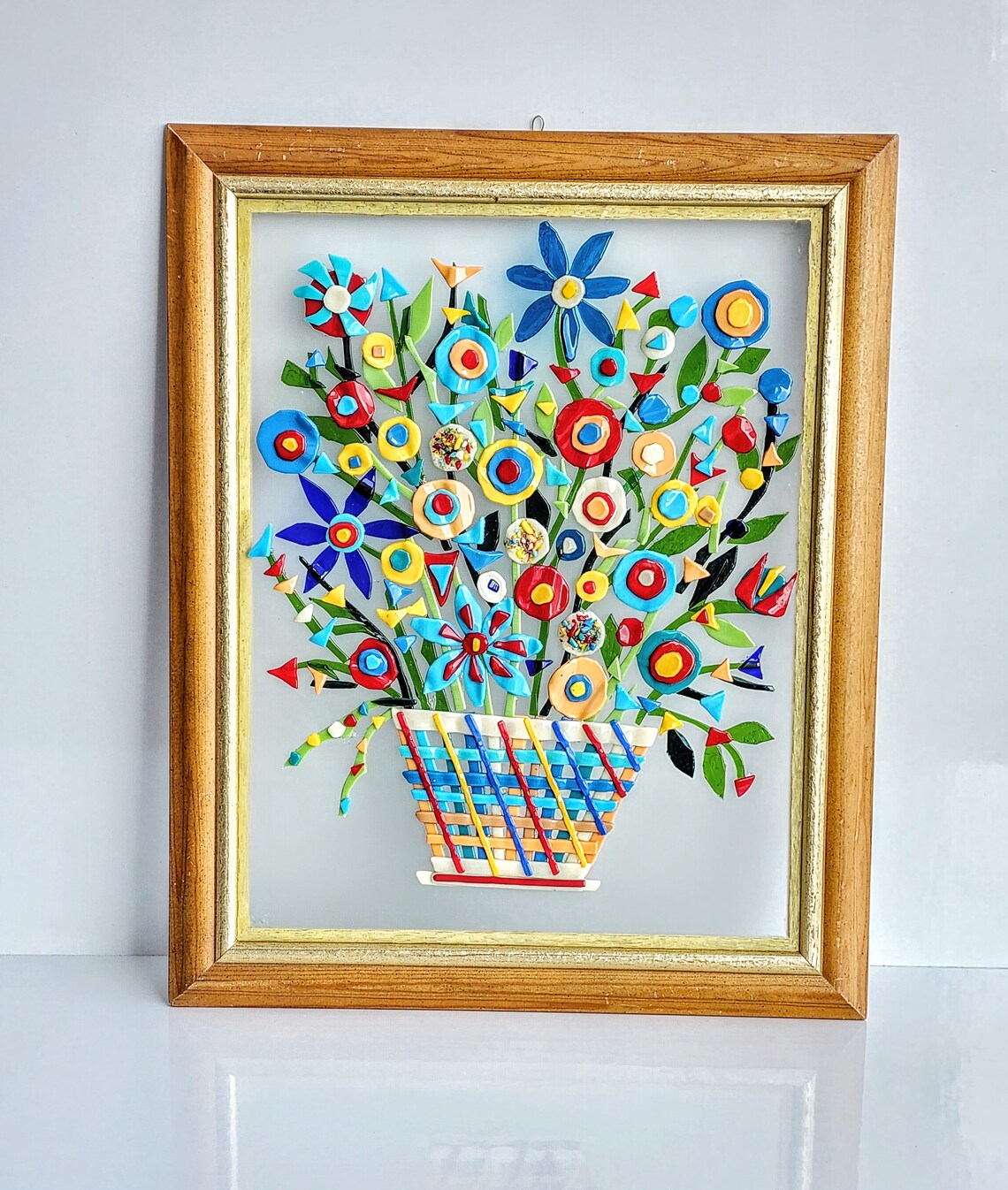 Large Fused Glass Framed Wall Art Decorative Wall Art Glass - Etsy