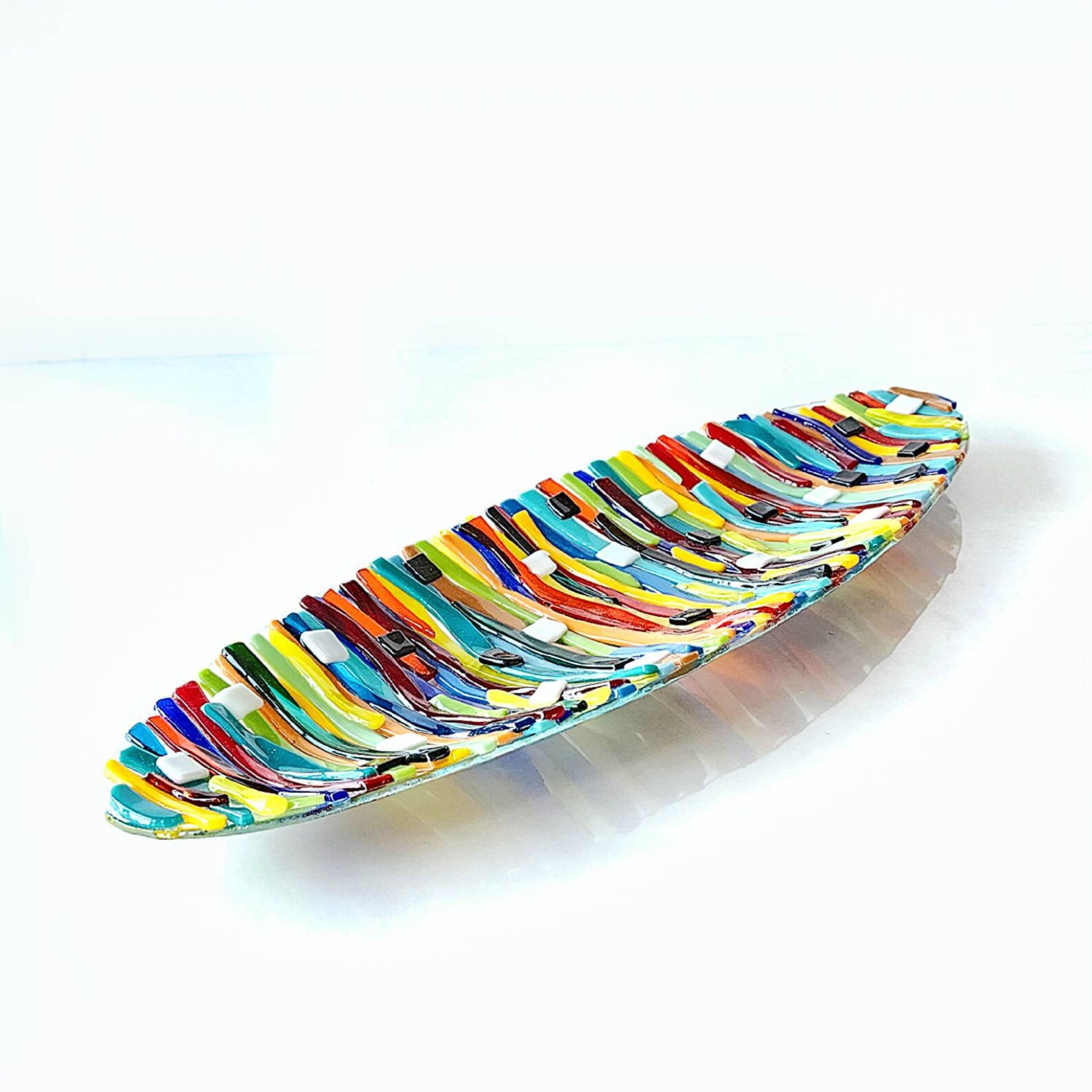 Glass Centerpiece for Dining Table Modern Art Glass Platter - Etsy