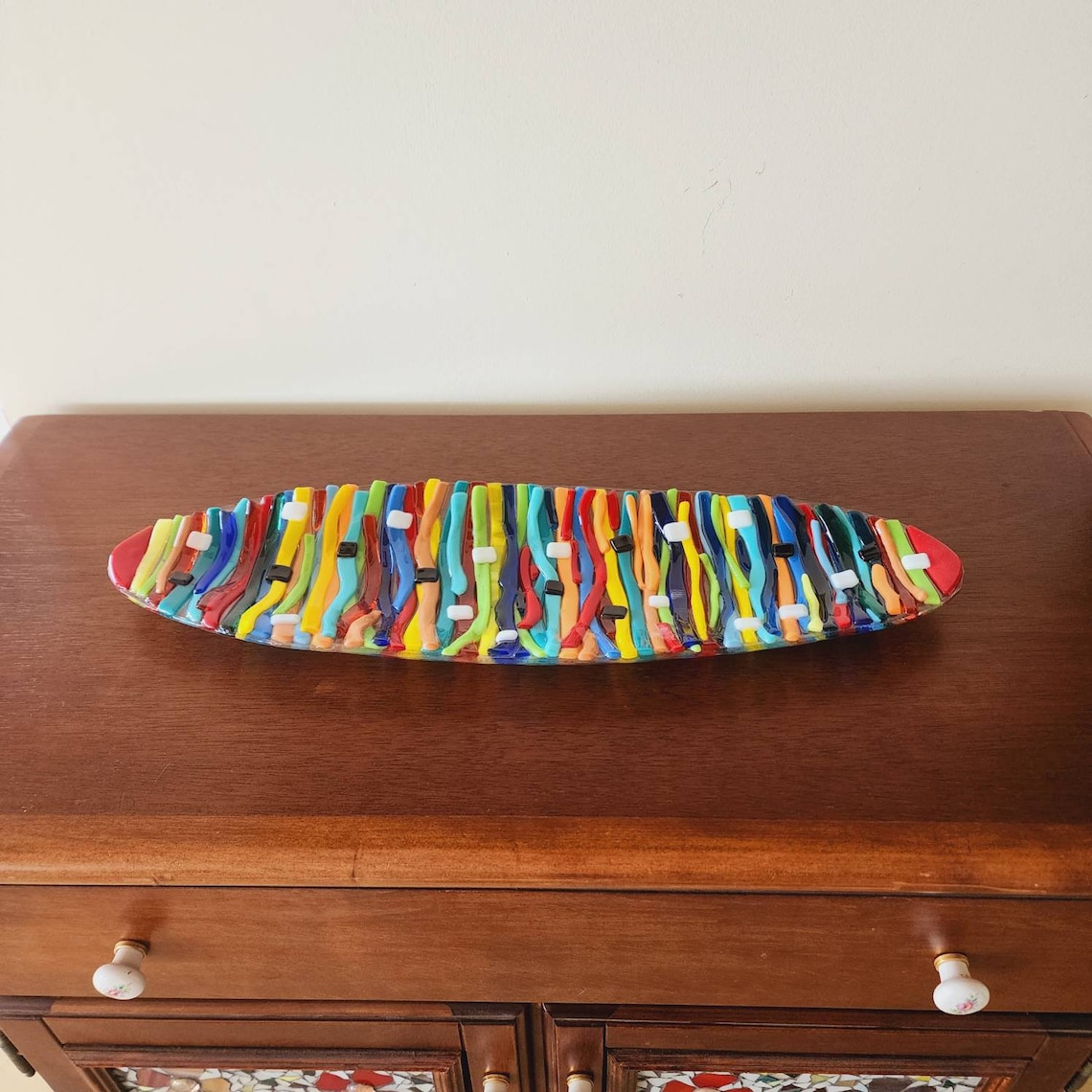 Glass Centerpiece for Dining Table Modern Art Glass Platter - Etsy