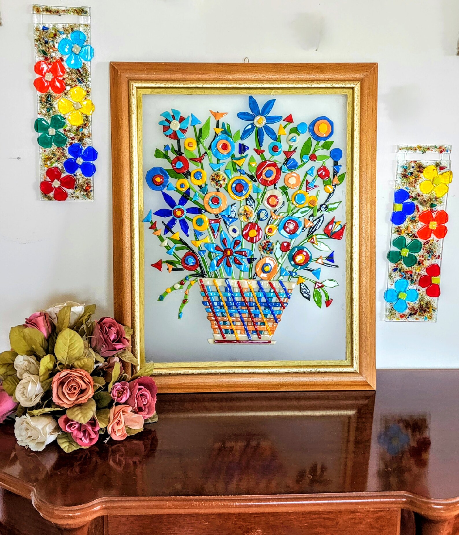 Large Fused Glass Framed Wall Art Decorative Wall Art Glass - Etsy