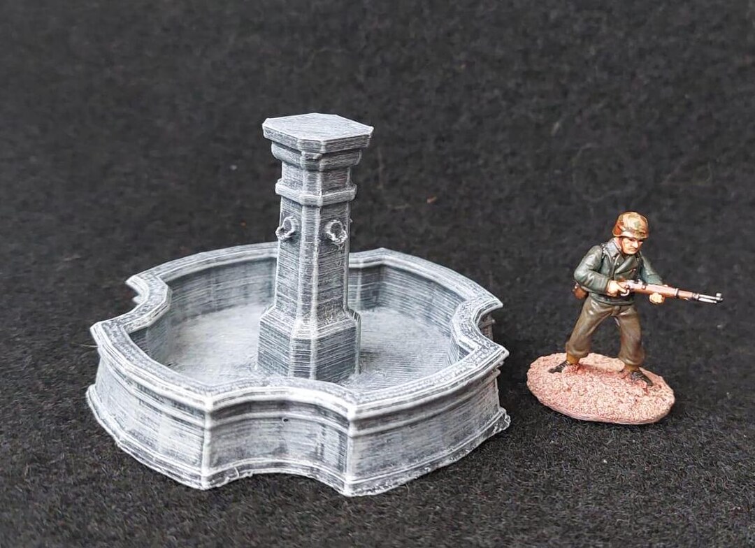 Painted Stone Fountain | Tabletop Terrain | 28mm 1/56 | Fantasy ...