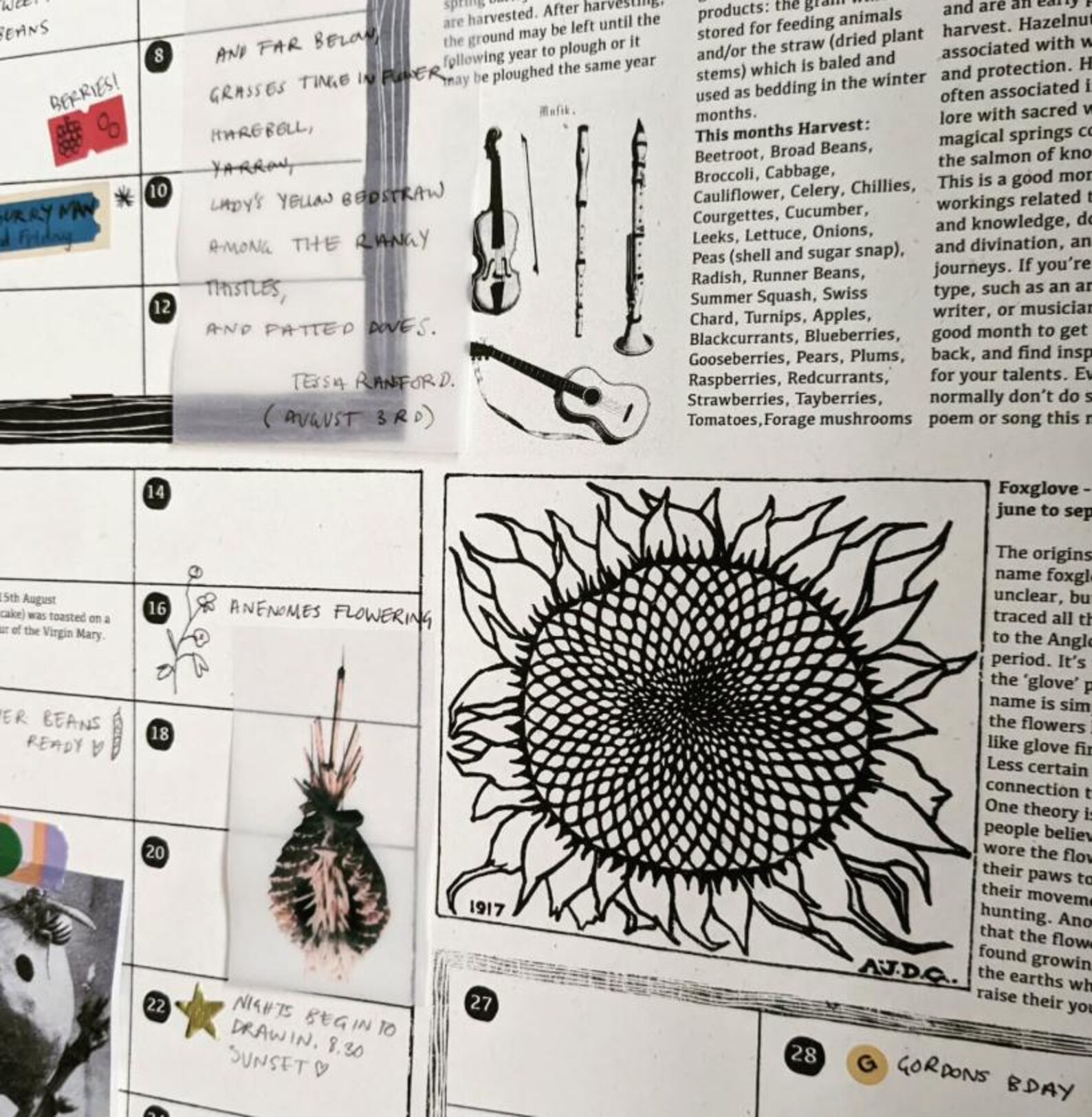 Printable Seasonal Almanac Calendar. 2025 and Forever. A3 Wall Art ...