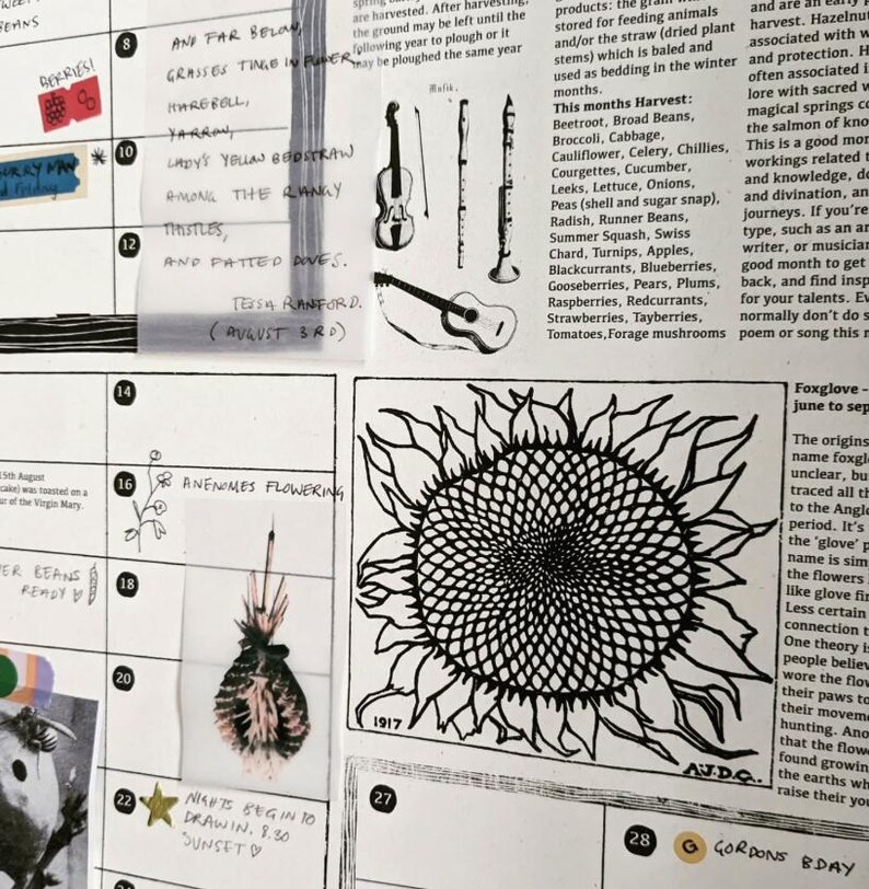 Printable Seasonal Almanac Calendar. 2025 and Forever. A3 Wall Art ...