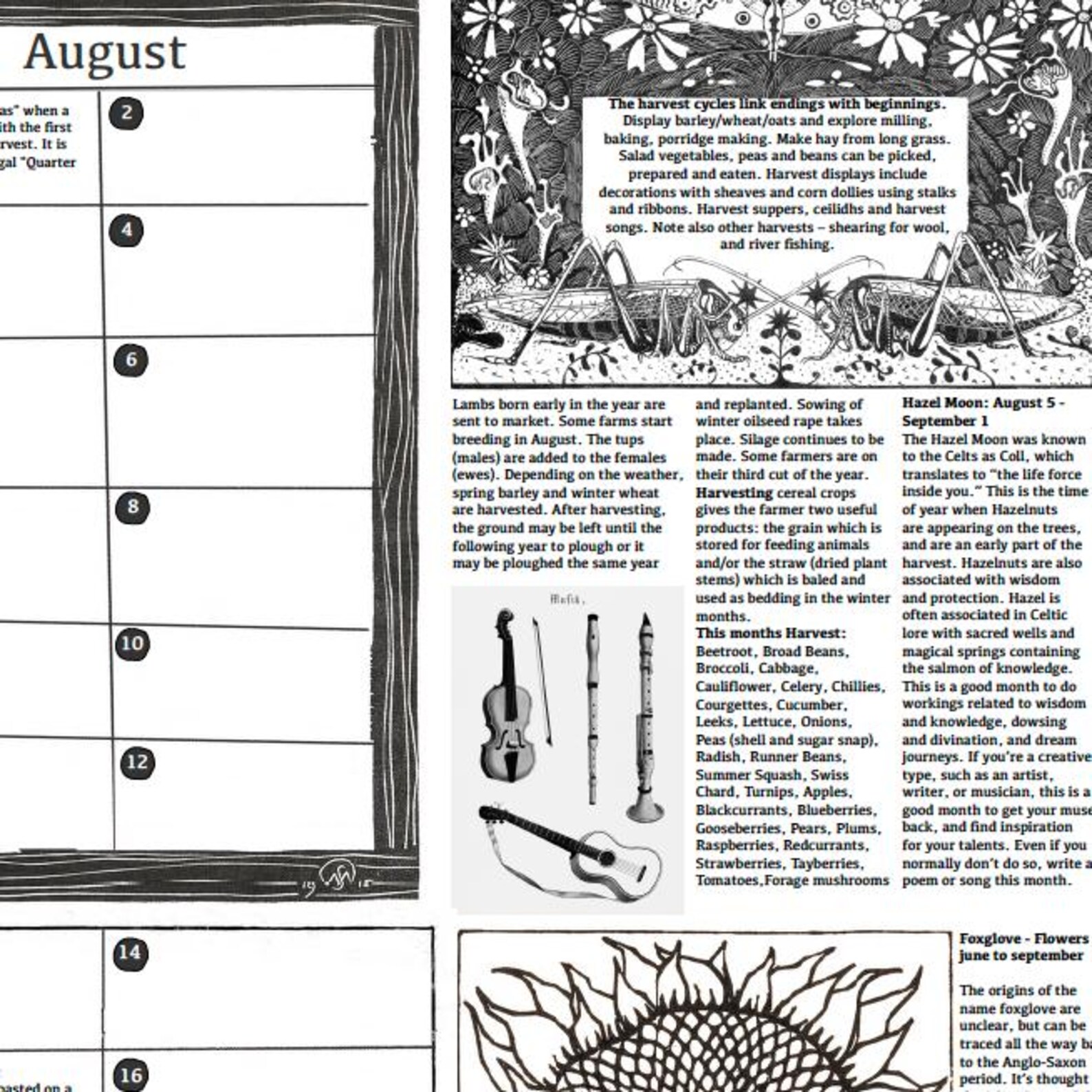 Printable Seasonal Almanac Calendar. 2025 and Forever. A3 Wall Art ...