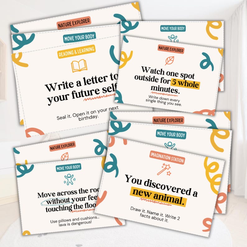 Screen-free Activity Cards for Kids – Printable Boredom Busters With ...