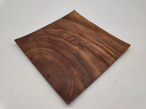 Walnut Square Platewoodturninghandmadewooden Platefood - Etsy