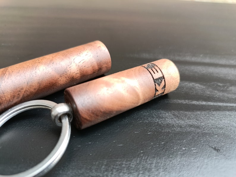 Handmade Walnut Keychain: Rustic Wooden Key Ring - Etsy