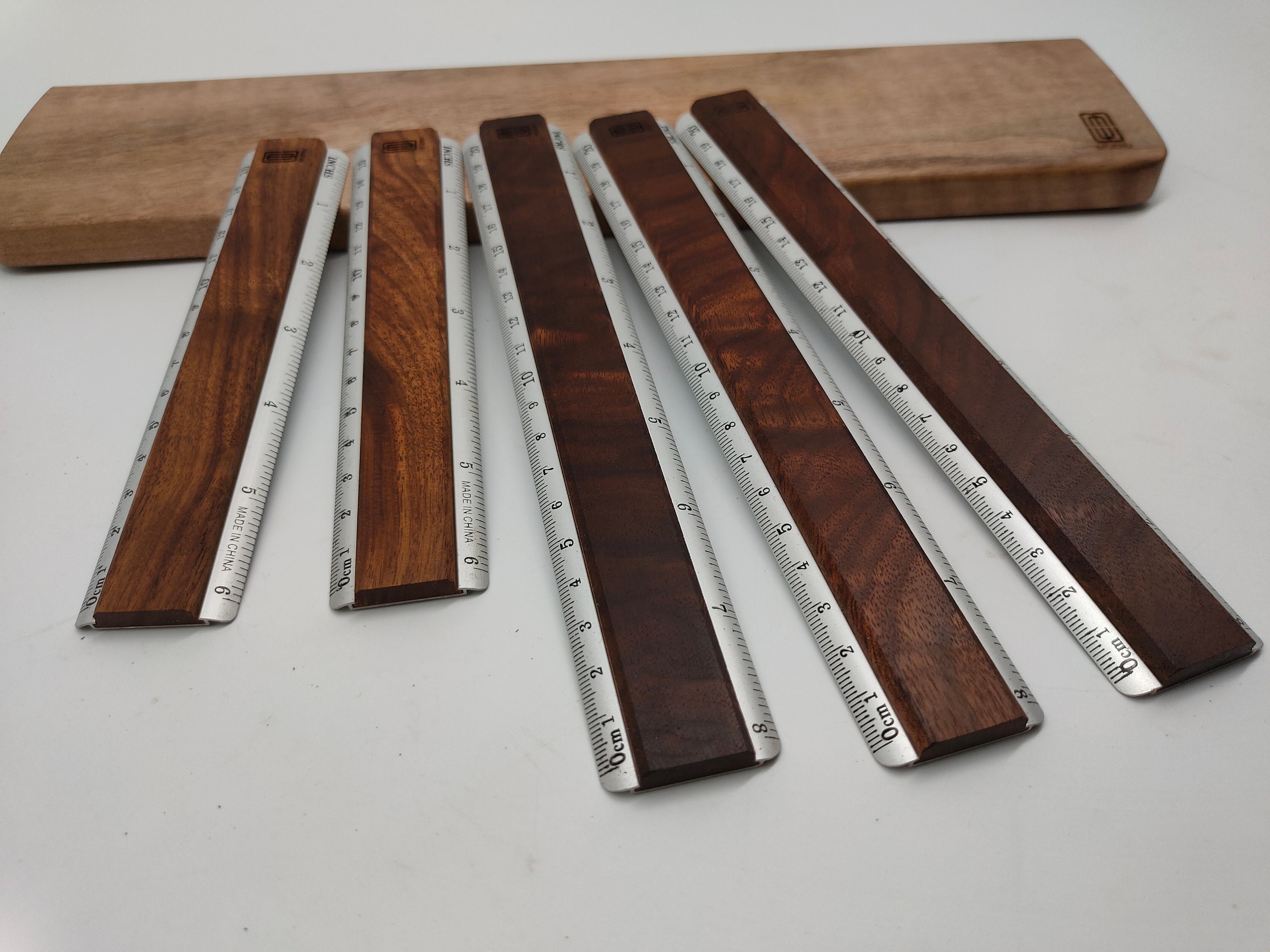 Handcrafted Walnut Student Ruler Wooden Measuring Tool for School ...