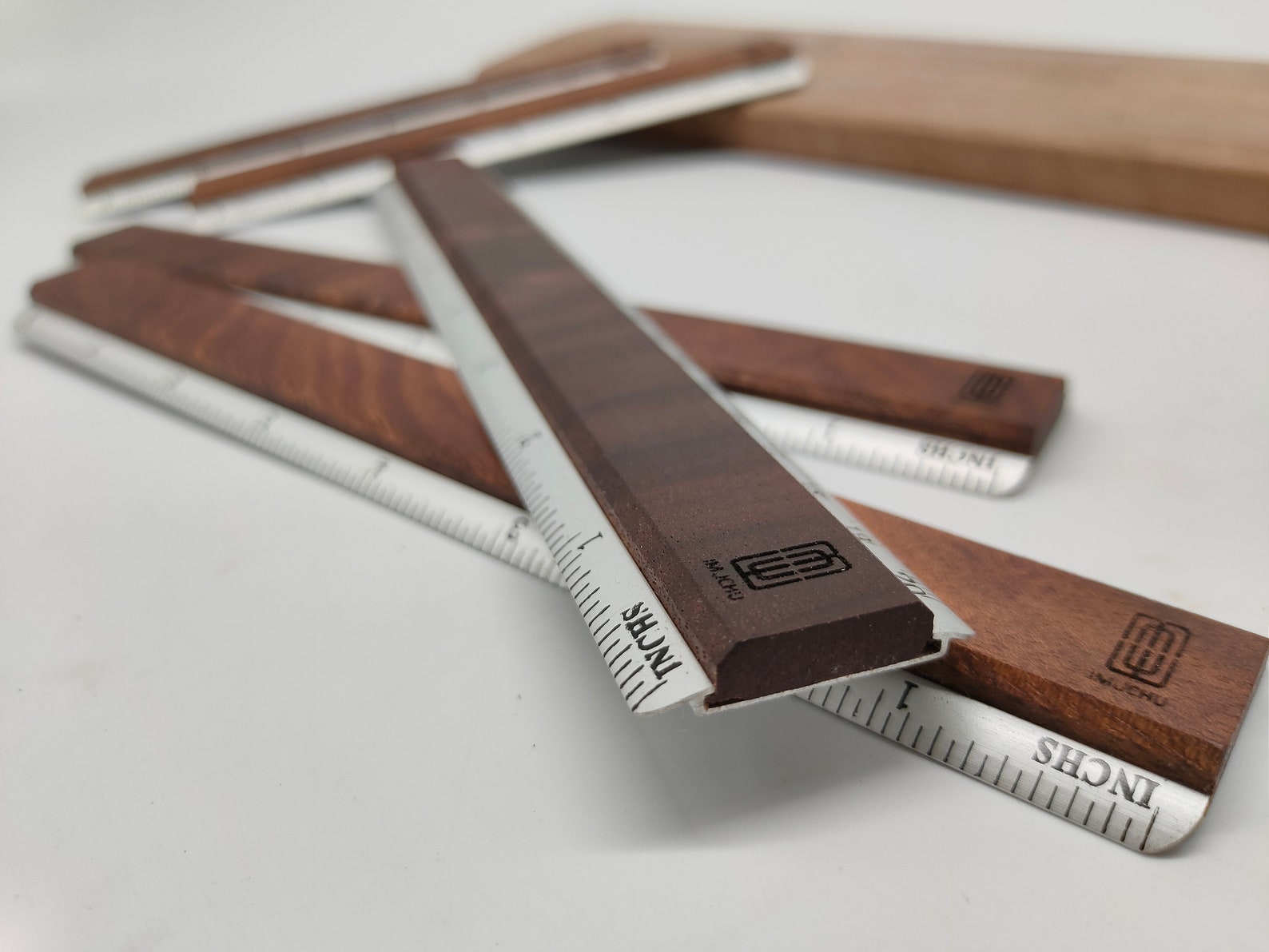 Handcrafted Walnut Student Ruler Wooden Measuring Tool for School ...