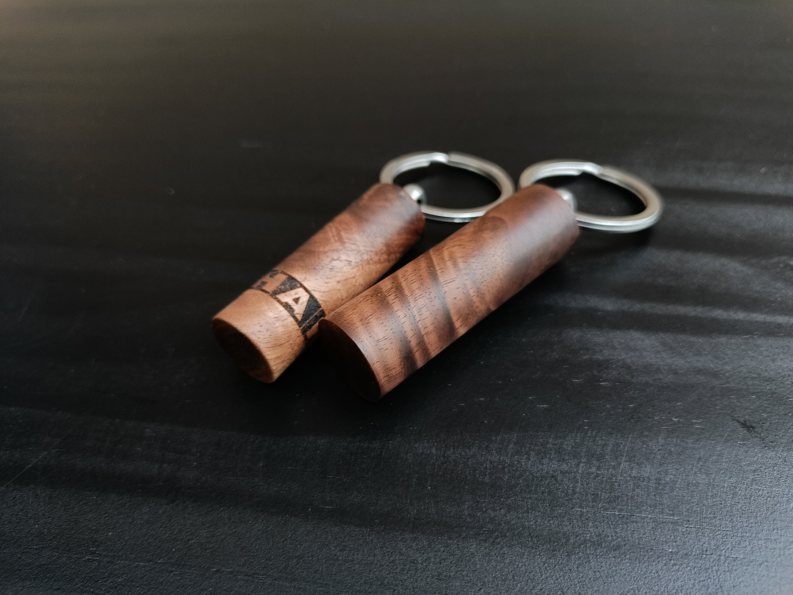 Handmade Walnut Keychain: Rustic Wooden Key Ring - Etsy