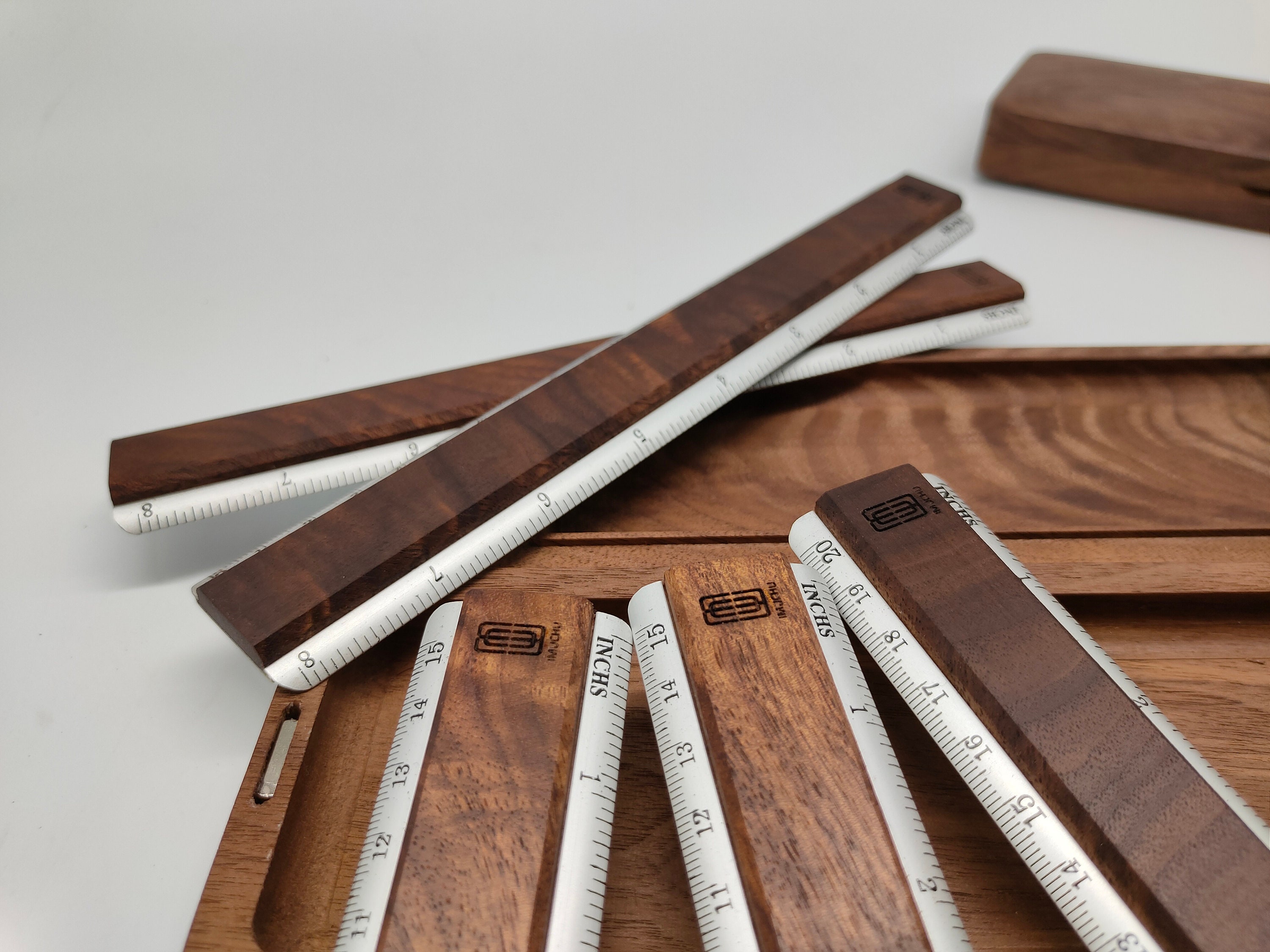 Handcrafted Walnut Student Ruler Wooden Measuring Tool for School ...