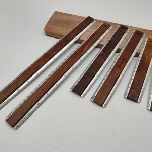 Handcrafted Walnut Student Ruler - Wooden Measuring Tool for School ...