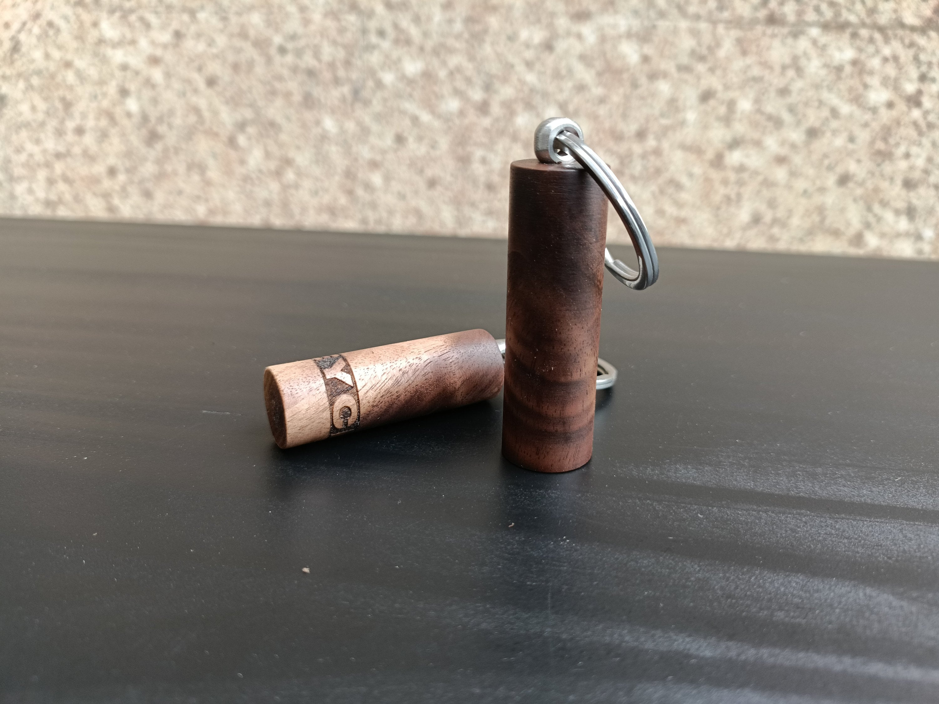 Handmade Walnut Keychain: Rustic Wooden Key Ring - Etsy