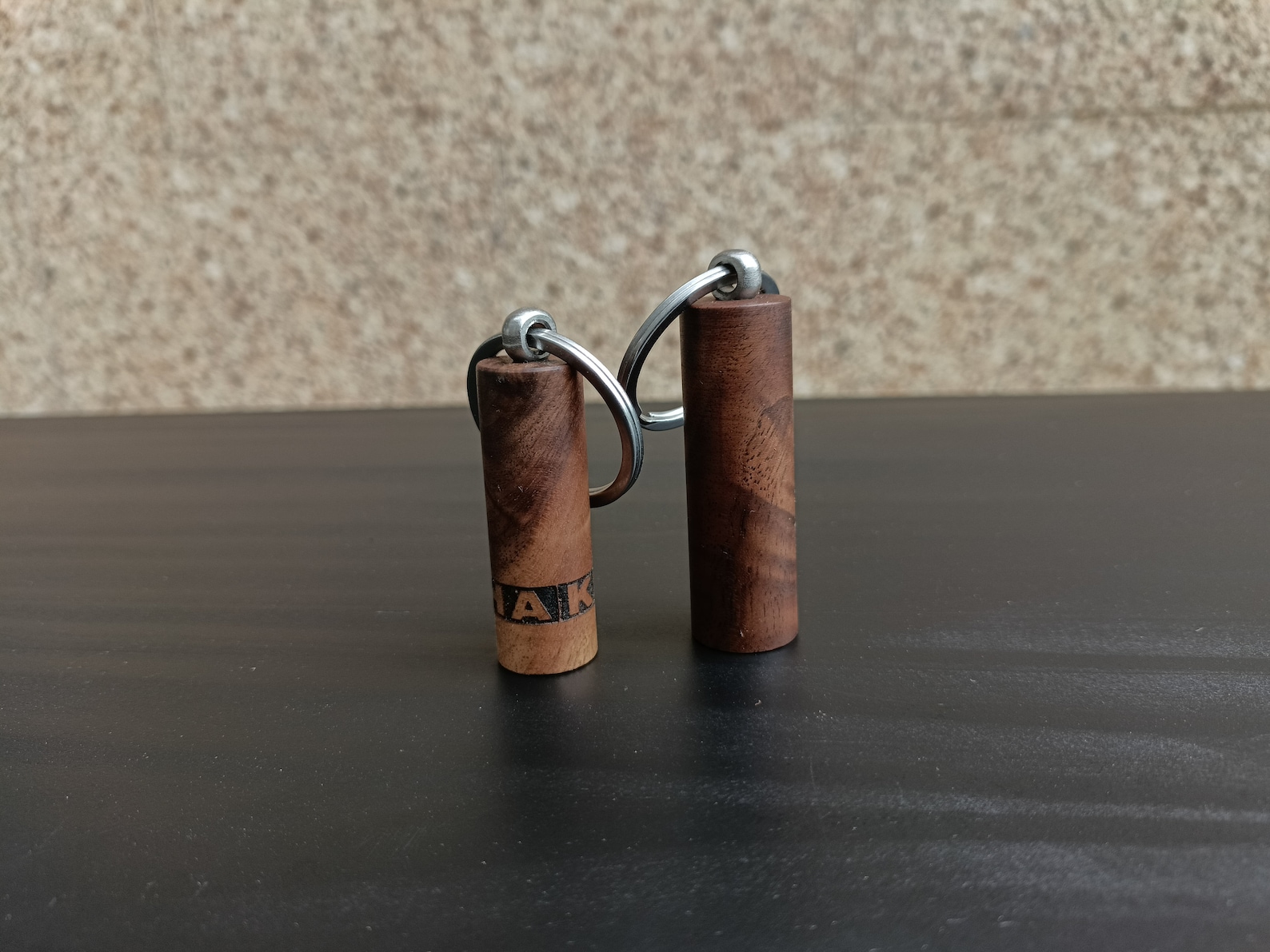 Handmade Walnut Keychain: Rustic Wooden Key Ring - Etsy