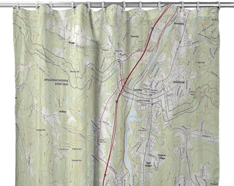 Shower Curtain Topo Map - Etsy
