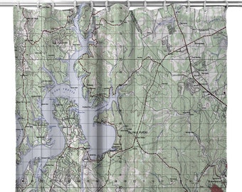 Shower Curtain Topo Map - Etsy