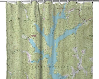 Shower Curtain Topo Map - Etsy