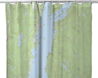 Shower Curtain Topo Map - Etsy