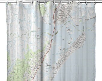 Shower Curtain Topo Map - Etsy