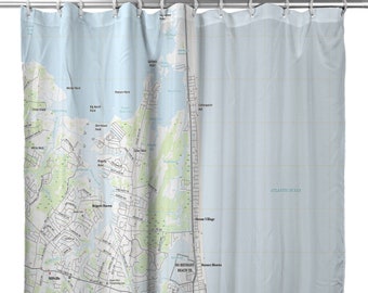 Shower Curtain Topo Map - Etsy